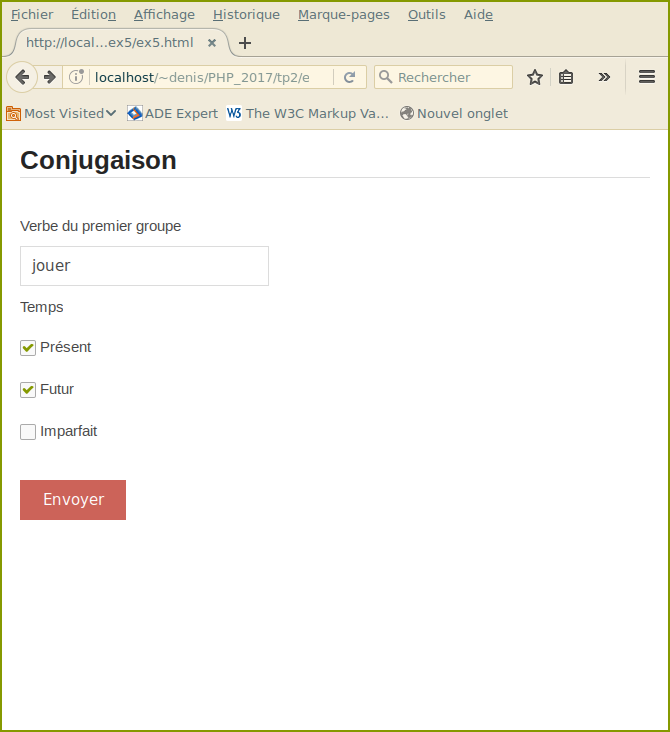 Vous disposez du formulaire suivant